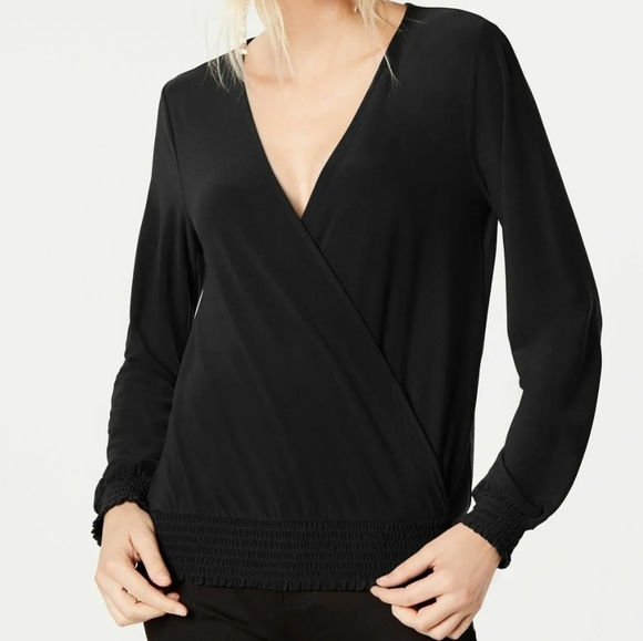 INC International Concepts | Tops | Inc Surplice Wrap Smocked Long ...
